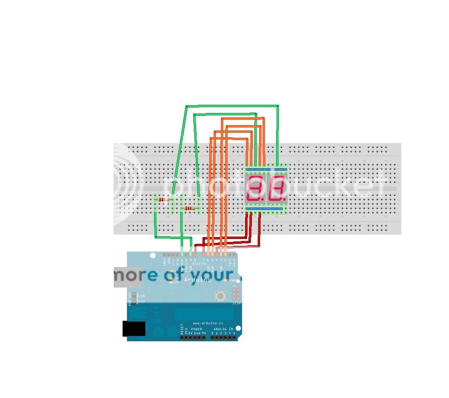 7 Segment Display Breadboard